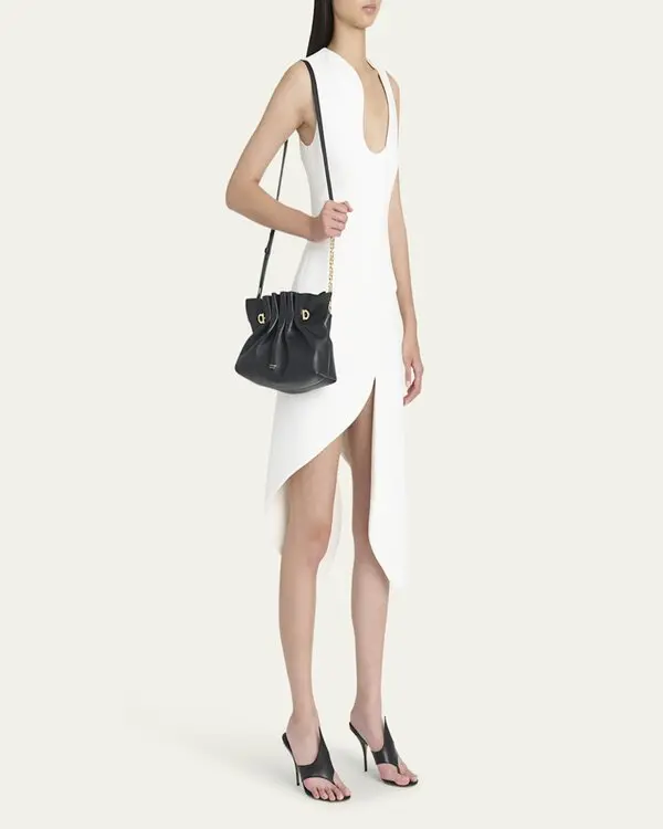 FERRAGAMO Small Gancio Piercing Shoulder Bag - Nero