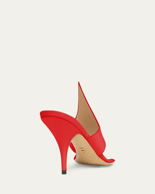 FERRAGAMO Lyrai Leather Sandals - Flame Red