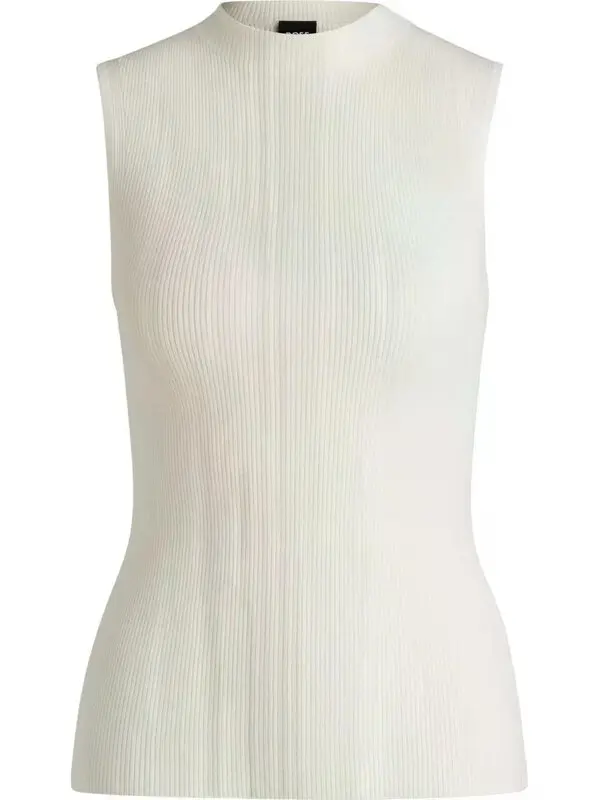 BOSS Ribbed Tank - White