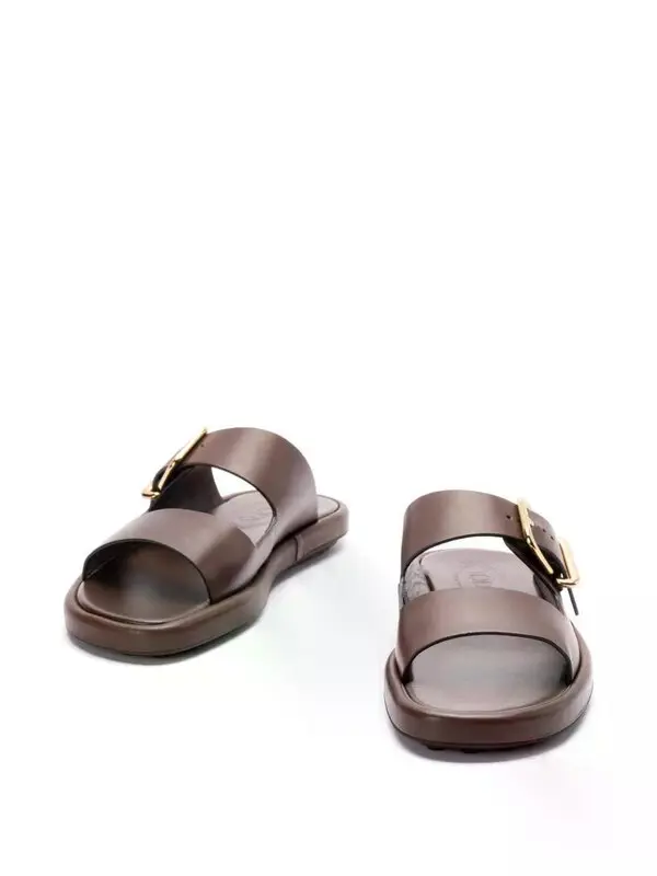 TOD'S Leather Slides - Brown