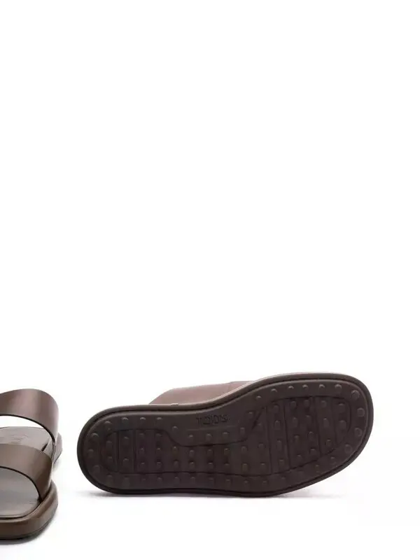TOD'S Leather Slides - Brown