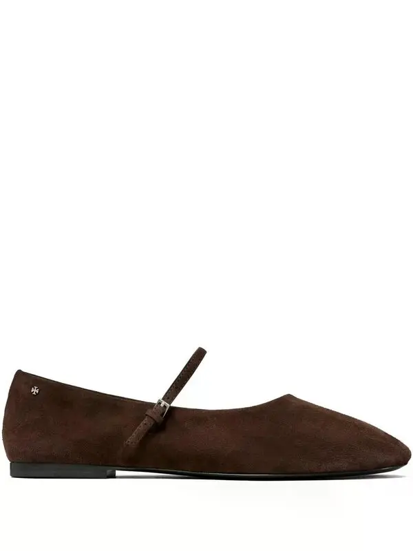 Tory Burch Suede Ballet Flats - Brown
