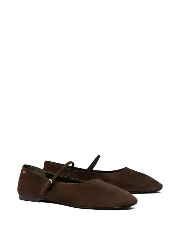 Tory Burch Suede Ballet Flats - Brown