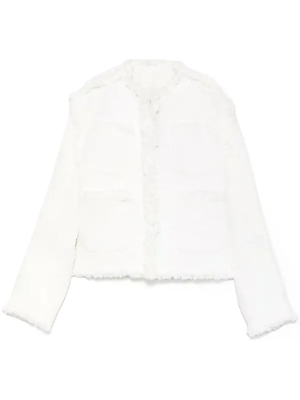 Sacai Distressed Denim Jacket - White
