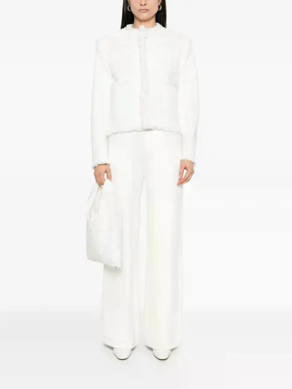 Sacai Distressed Denim Jacket - White