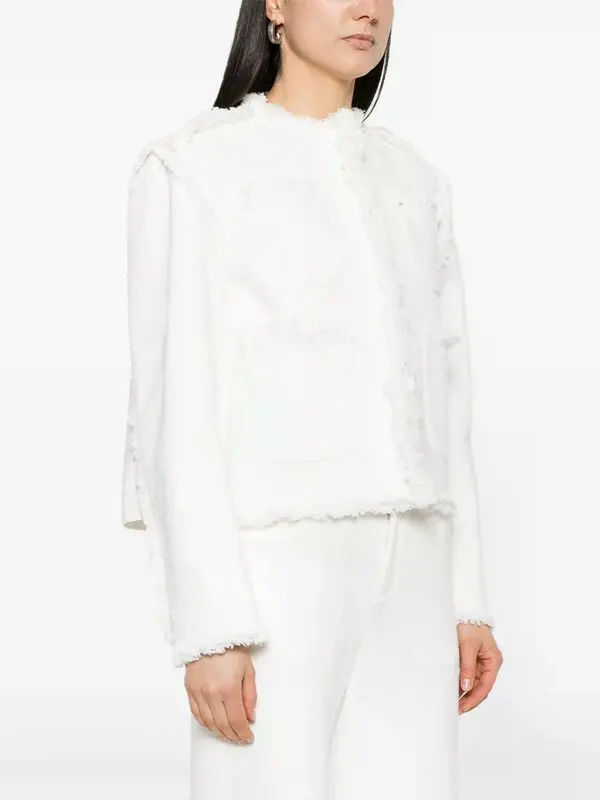 Sacai Distressed Denim Jacket - White
