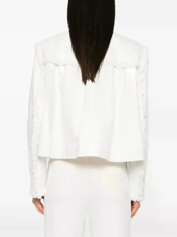 Sacai Distressed Denim Jacket - White