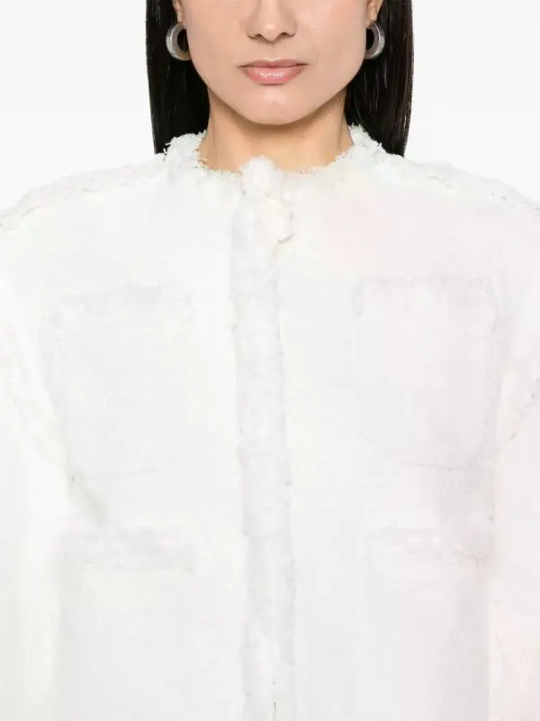 Sacai Distressed Denim Jacket - White
