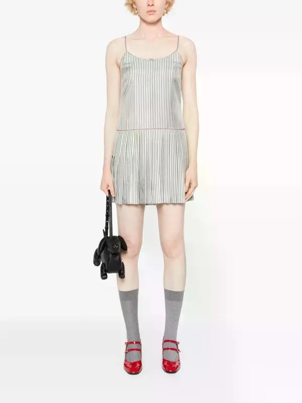 Thom Browne Striped Pleated Minidress