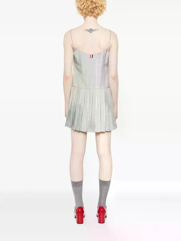 Thom Browne Striped Pleated Minidress