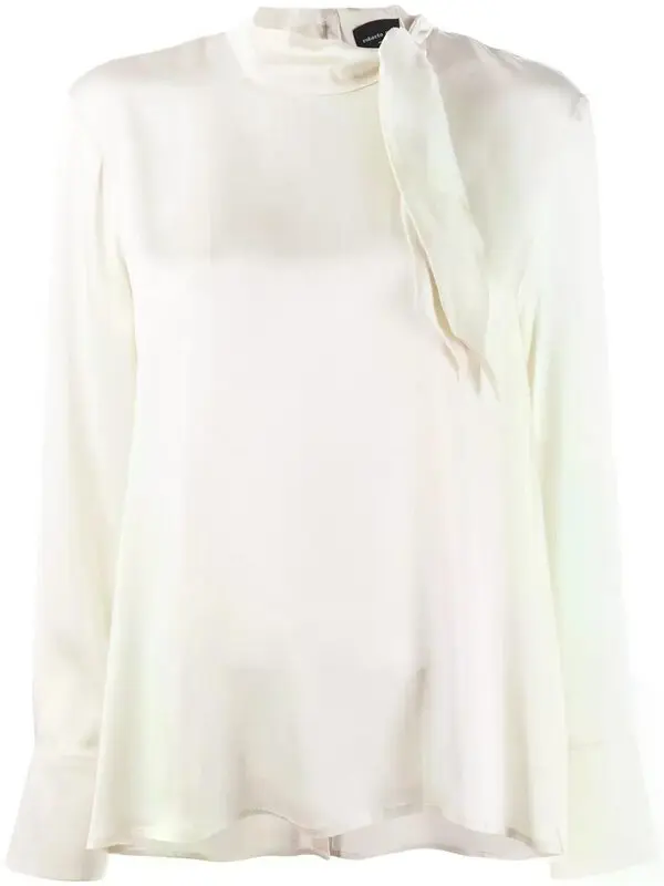 ROBERTO COLLINA Neck-tied Blouse - White