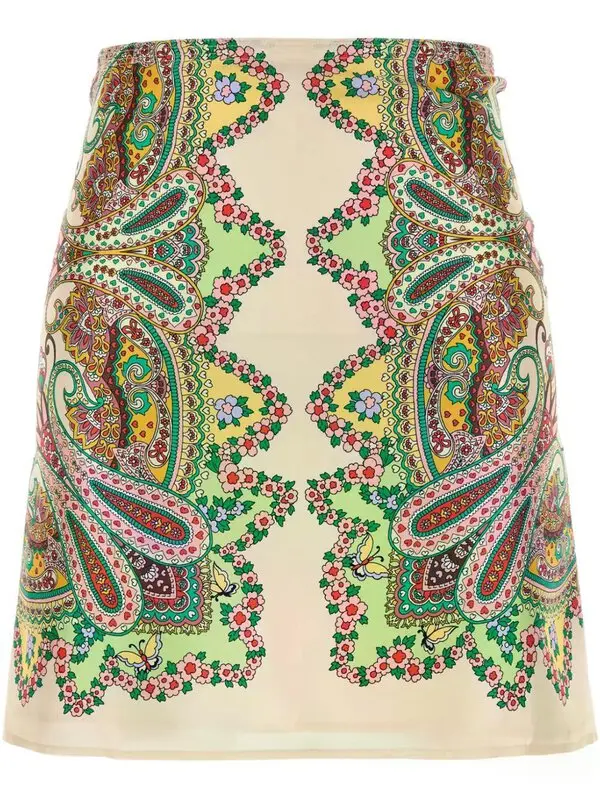 Etro Graphic-print Mini Skirt - Neutrals