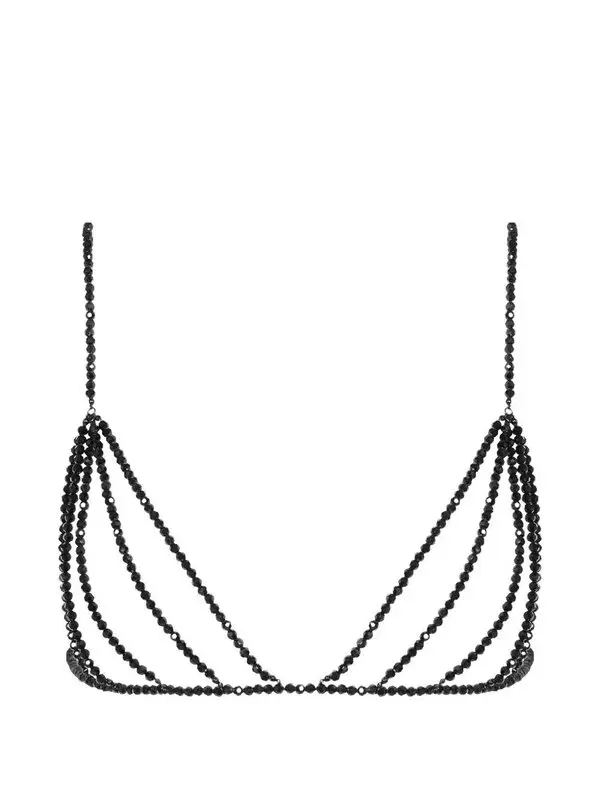 MAISON CLOSE Cupless Triangle Bra - Black