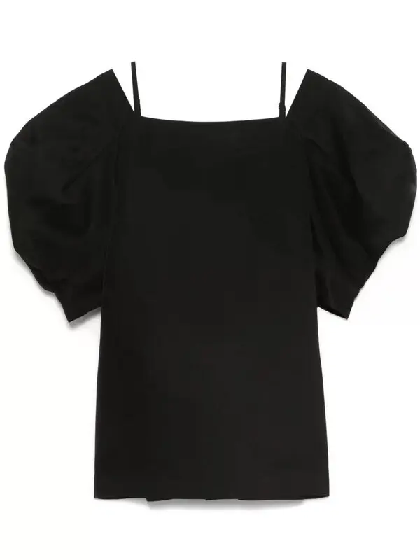 Sacai Cold-shoulder Mini Dress - Black