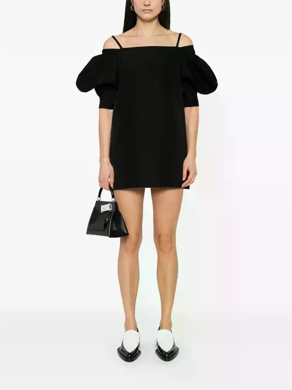 Sacai Cold-shoulder Mini Dress - Black