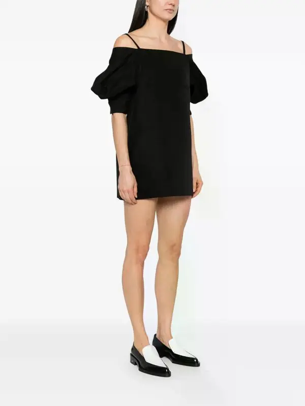 Sacai Cold-shoulder Mini Dress - Black