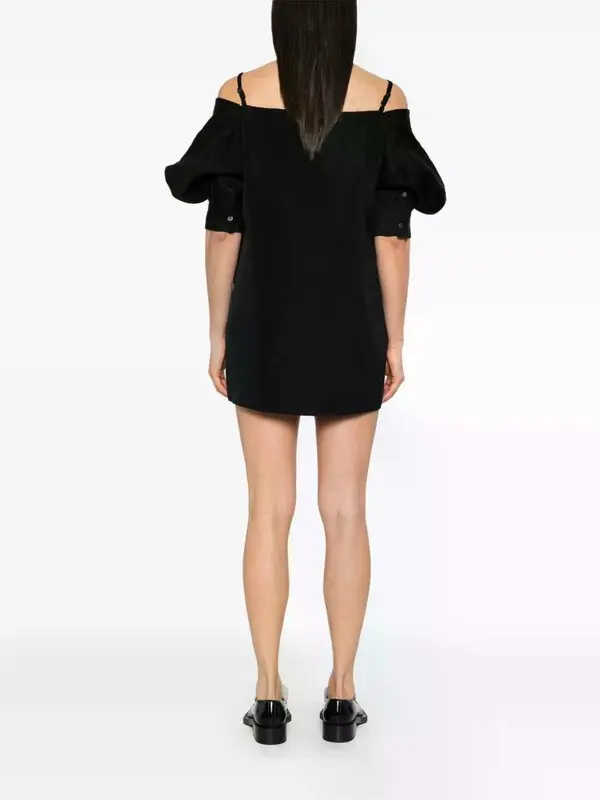 Sacai Cold-shoulder Mini Dress - Black