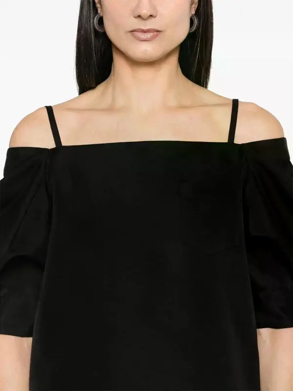 Sacai Cold-shoulder Mini Dress - Black