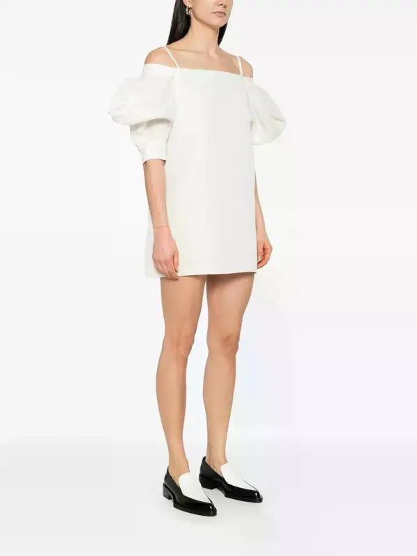 Sacai Cold-shoulder Mini Dress - White