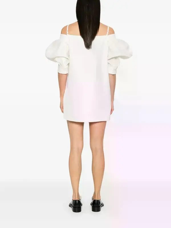 Sacai Cold-shoulder Mini Dress - White