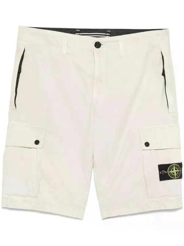 Stone Island Cotton Cargo Shorts - Neutrals