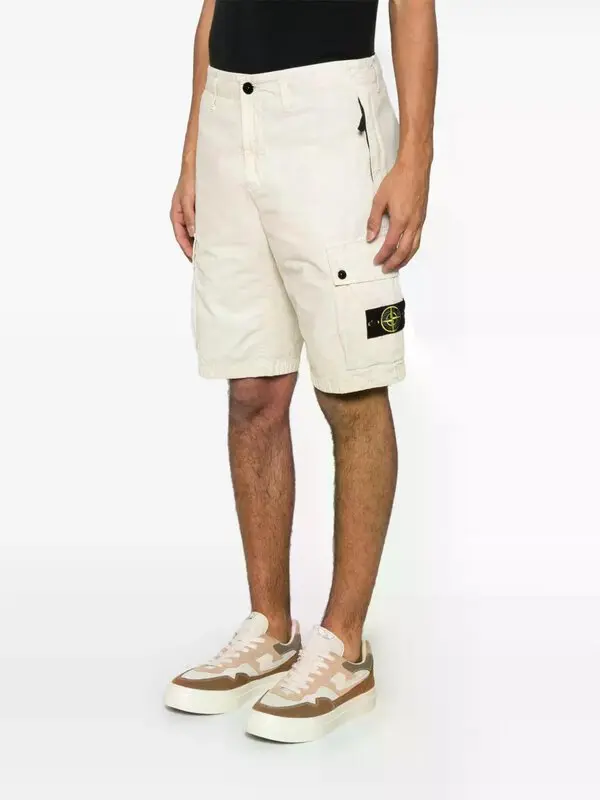 Stone Island Cotton Cargo Shorts - Neutrals