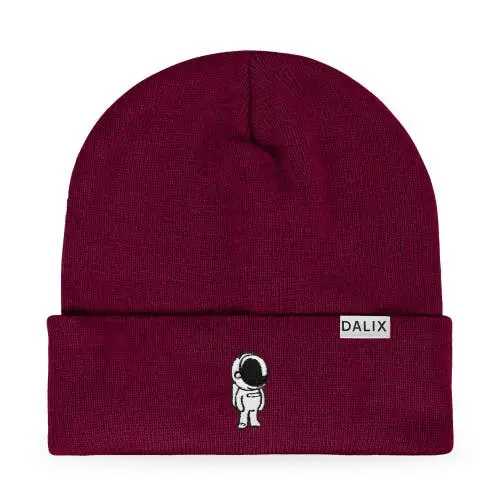DALIX Astronaut Beanie Cap - Maroon
