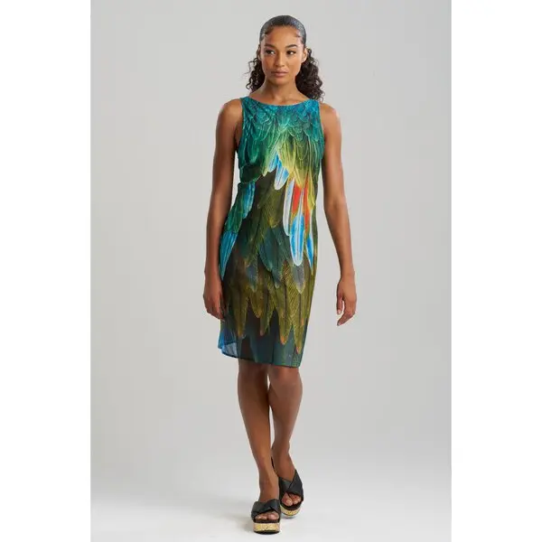 Natori Paradiseprinted Mesh Cover-up Mini Dresss - Multi