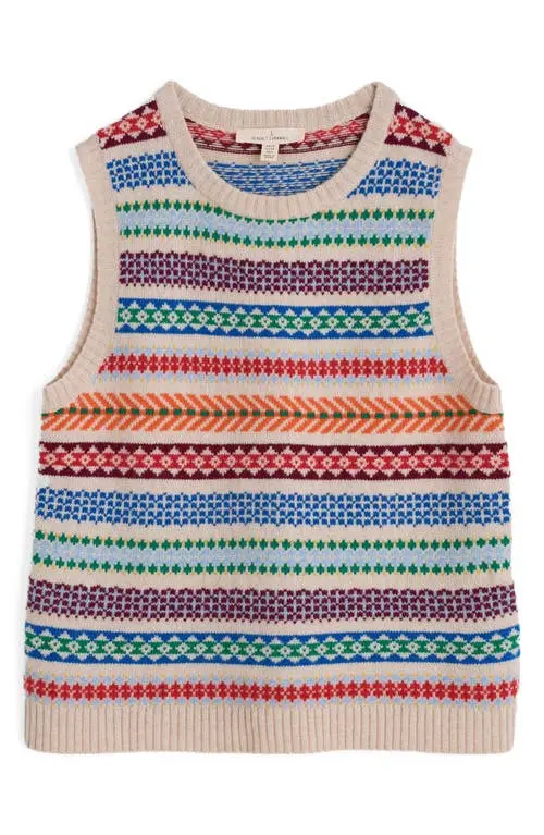 SEASALT CORNWALL Percella Cove Fair Isle Merino Wool-blend Sweater Vest