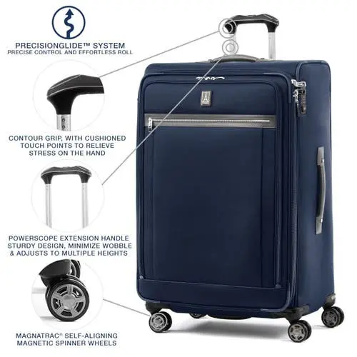 TRAVELPRO Platinum Elite Softside Expandable Checked Spinner Luggage - Dark Blue