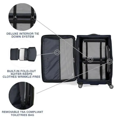 TRAVELPRO Platinum Elite Softside Expandable Checked Spinner Luggage - Dark Blue