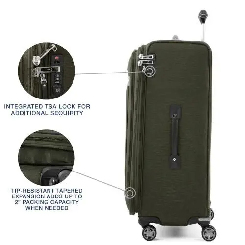 TRAVELPRO Platinum Elite Softside Expandable Checked Spinner Luggage - Pilot Green