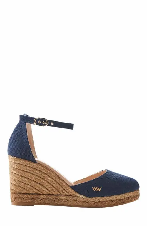 VISCATA Canvas Espadrille Wedges - Black