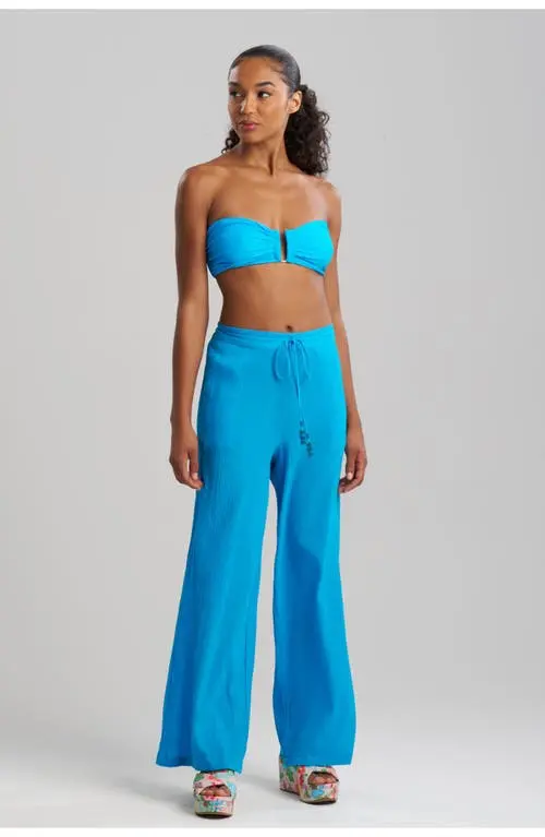 Natori Cotton Gauze Pants With Tassels - Blue