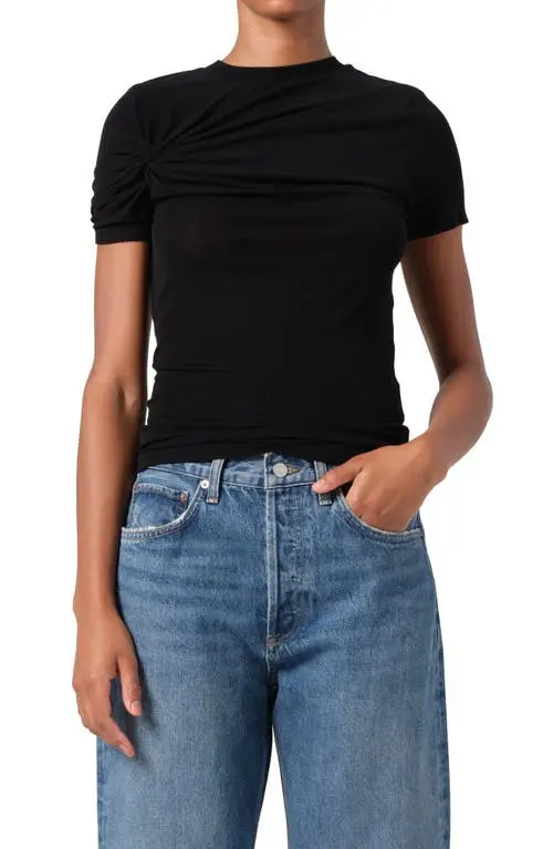 AGOLDE Lissa Twist Front T-shirt - Black