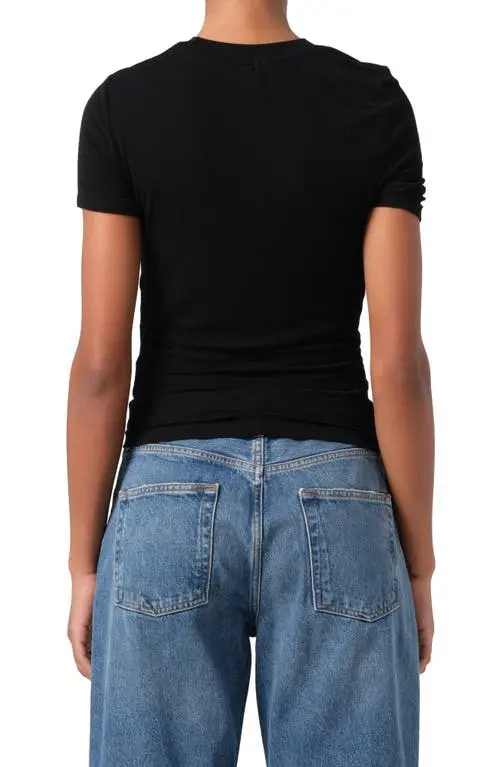 AGOLDE Lissa Twist Front T-shirt - Black