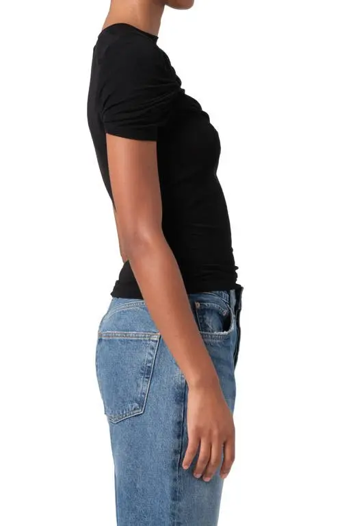AGOLDE Lissa Twist Front T-shirt - Black