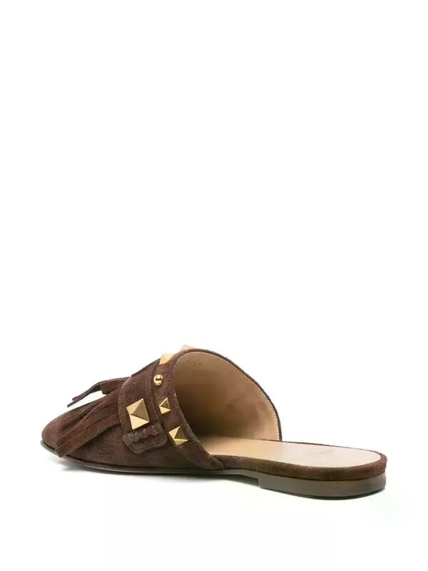 Valentino Garavani Vlogo Suede Mules - Brown