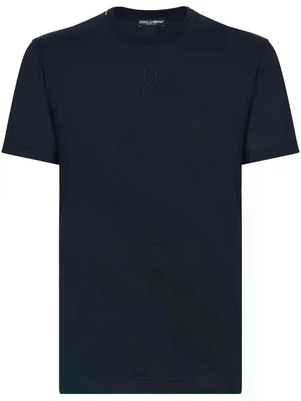 Dolce & Gabbana Logo Silk T-shirt - Blue
