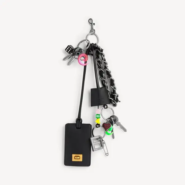 Balenciaga Keychain Rodeo Tag Full Charm - Black