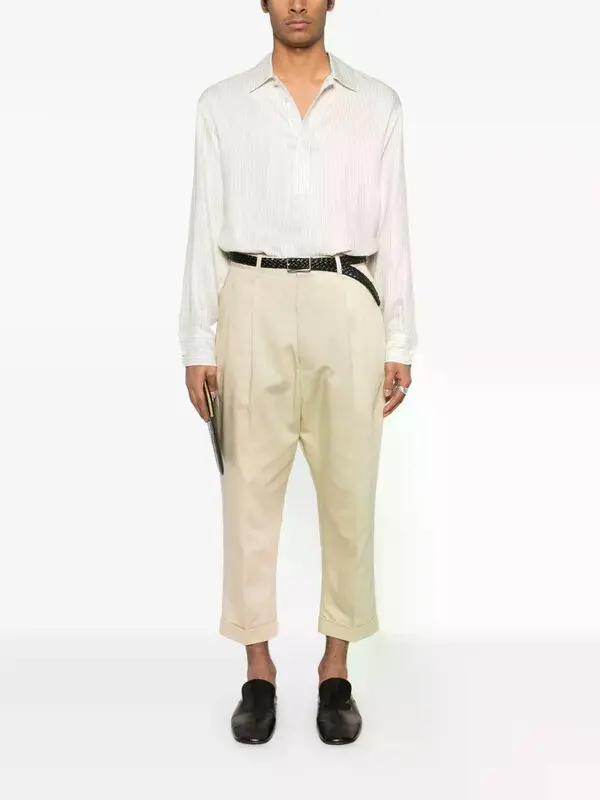 Ami Tapered Cropped Trousers - Neutrals
