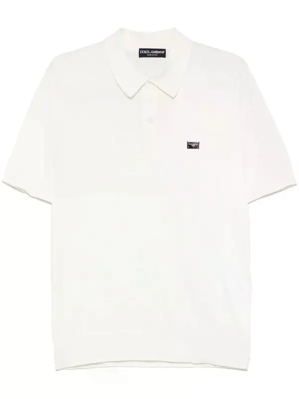 Dolce & Gabbana Logo-plaque Cotton Polo Shirt