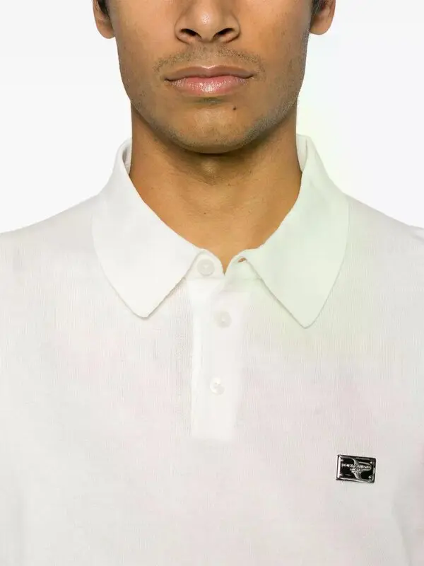 Dolce & Gabbana Logo-plaque Cotton Polo Shirt