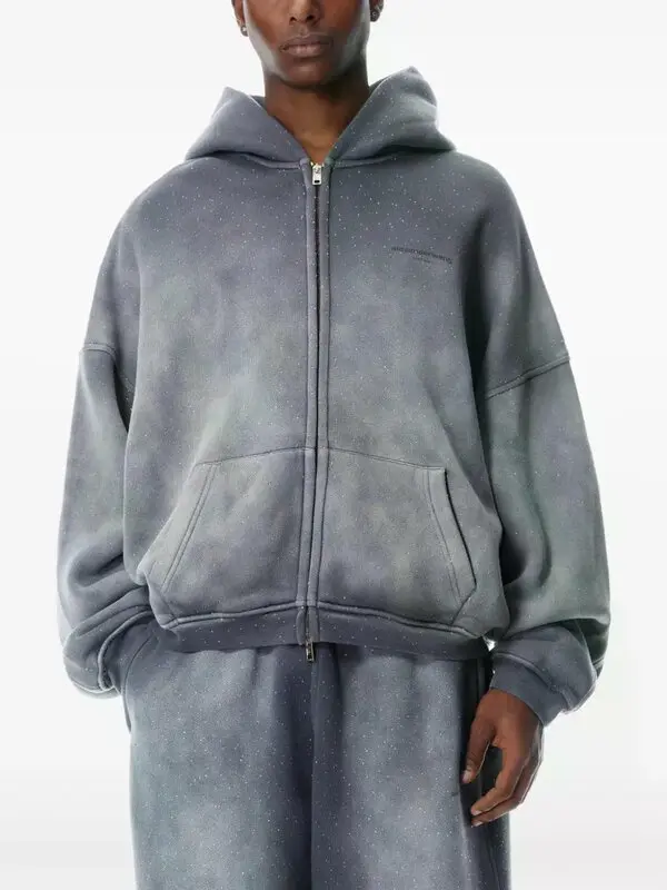 Alexander Wang Embroidered Logo Hoodie - Grey | Editorialist