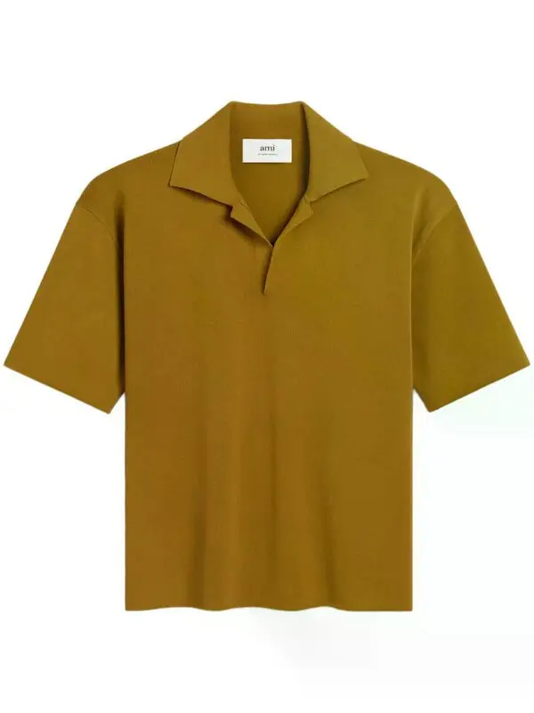 AMI Paris Fine-knit Polo Shirt - Neutrals