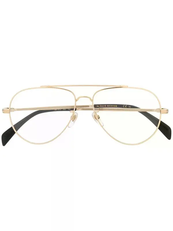 DB EYEWEAR BY DAVID BECKHAM Polished Aviator-frame Glasses - Gold