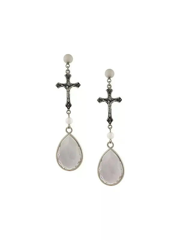 Givenchy Crucifix Pendant Earrings - Metallic