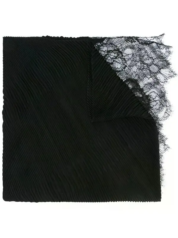 Valentino Garavani Lace Trim Scarf - Black