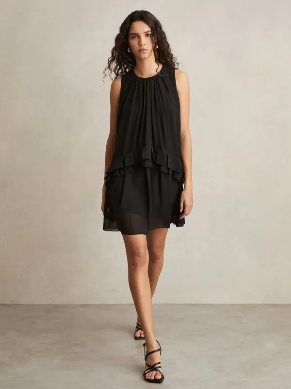 REISS Luni Chiffon Tiered Dress