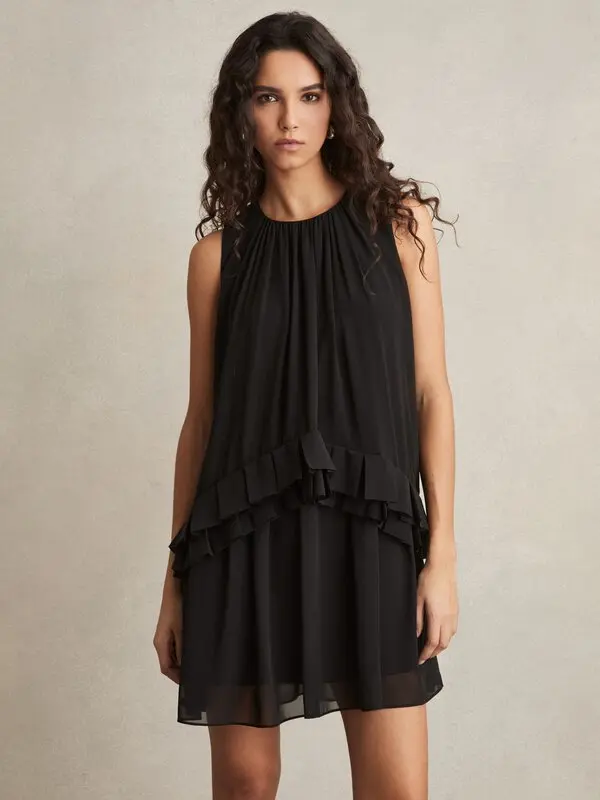 REISS Luni Chiffon Tiered Dress